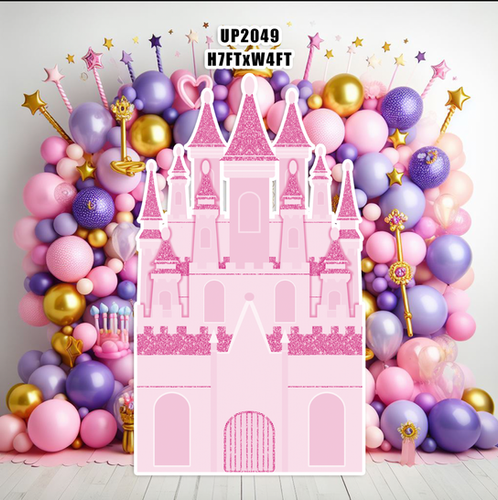UP2049 FS (SB) Pink 7x4 Princess Castle | Party Prop Signs