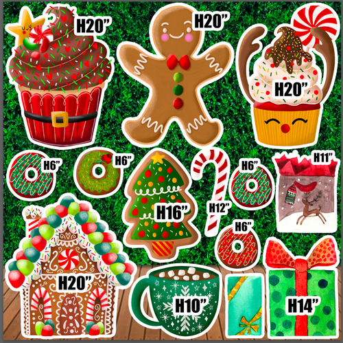 AB1391HS Christmas sweets candy cutouts, Ginger bread house and props ...