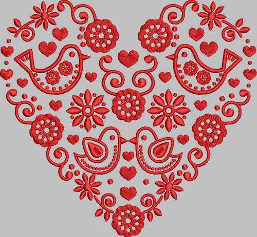 Valentine's Heart 2 with a bonus Redwork machine embroidery design | K ...