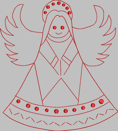 Vintage Christmas Angel redwork machine embroidery design | K. Simpson ...