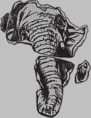 African continent elephant 02 Redwork machine embroidery design | K ...