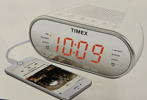 Timex Alarm Clock With AM/FM Radio And 20 Station Presets, Digital ...