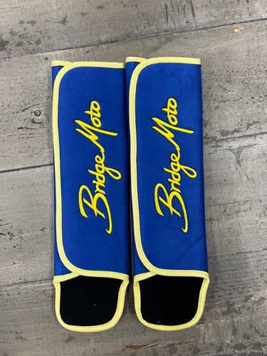 Blue/Yellow Harness Pads 3” (Sold as Pair) | bridgemoto