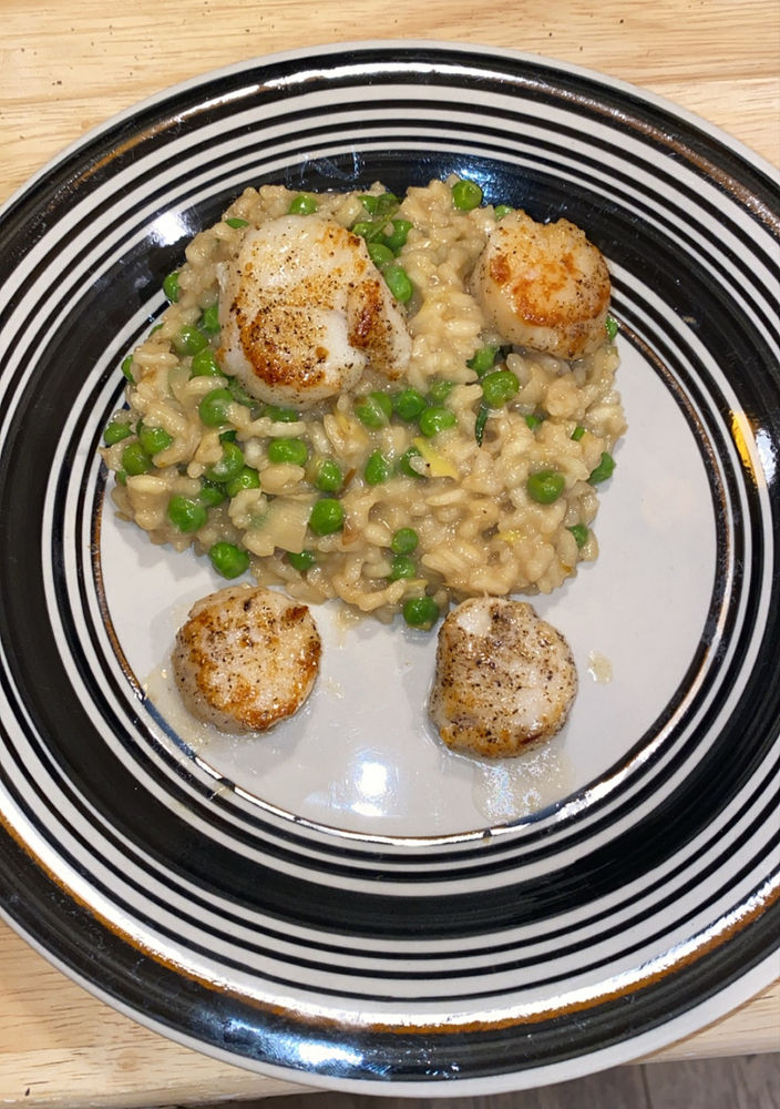 Sea Scallops Risotto With Peas