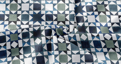 TILE BLUE | Fabric Bank