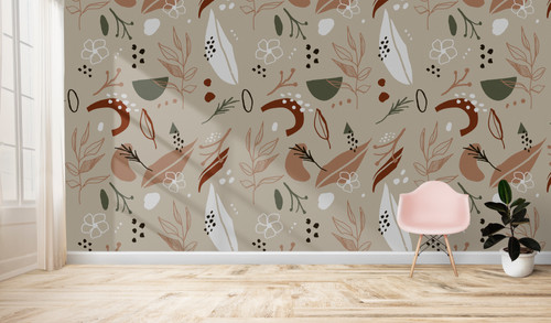 FLORAL | Putty | Fabric Bank