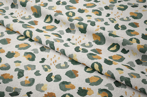 HANDPAINTED LEOPARD PRINT | Green | Fabric Bank
