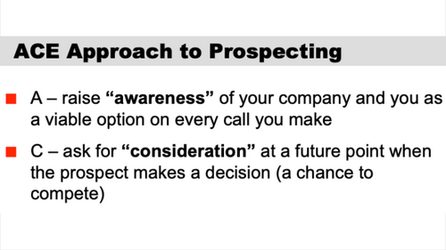 ACE Approach to Prospecting | Impact Tools