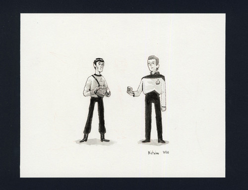 Spock and Data Ink Drawing | skronked