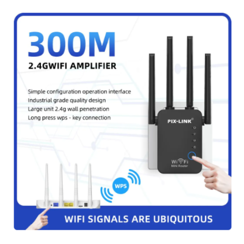 Repetidor Router Wifi Inalambrico Pix-link Wr16q 300mbps 4antenas ...