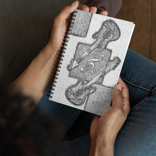 Treble Clef and Guitars | Notebook | Alenia's MusicArt