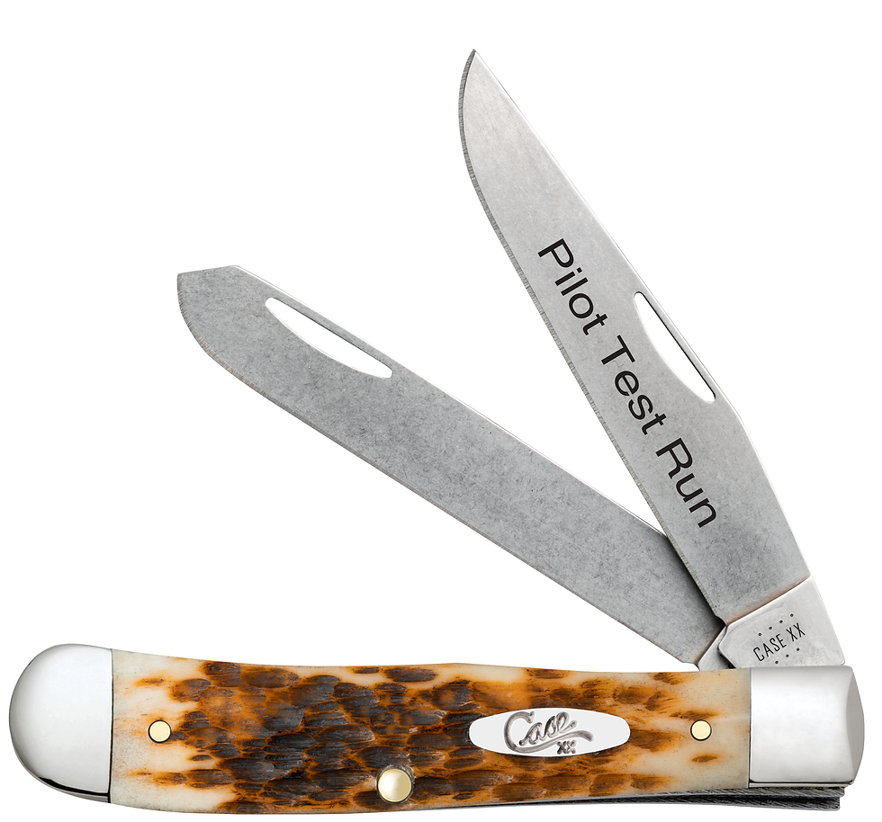 Pilot Run Amber Bone Trapper | Case Knives WV