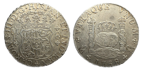 8 Reales. México. M.F. 1768. EBC | Numismatica Saez