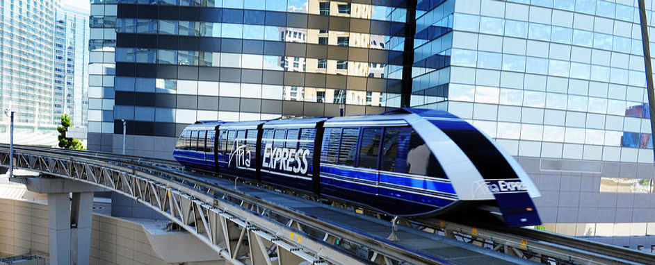 Free trams LasVegas: Aria Express Tram, Mandalay Bay Tram, Treasure ...