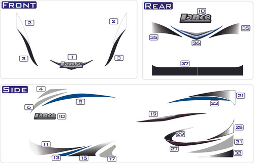 COMPLETE DECAL KIT - 2019 Lance Travel Trailer | RV Decals Direct