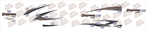 2019 Crusader Lite 5th Wheel - COMPLETE DECAL KIT | RV Decals Direct