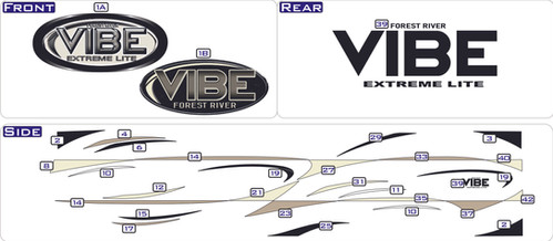 COMPLETE DECAL KIT - 2015 Vibe Travel Trailer | USA - RV Decals Direct