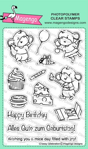 Cheesy celebration stamp set | Magengo designs