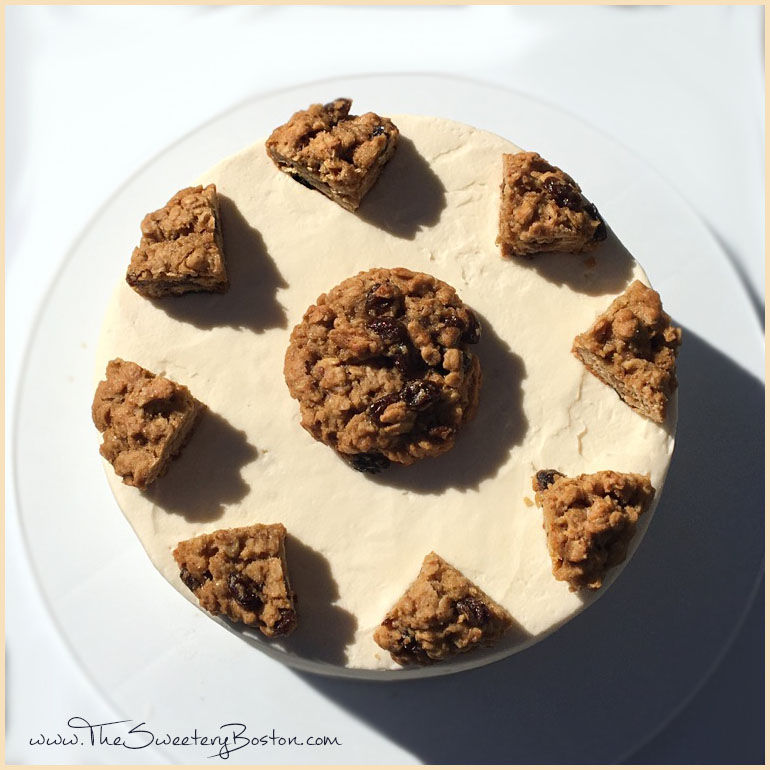 Oatmeal Raisin Cookie Layer Cake (with a little Bourbon)
