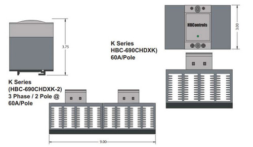 HBC-690CHDXK-2 DC Input, 60 Amp / 48-660Vac Two-Pole Solid State Relay ...