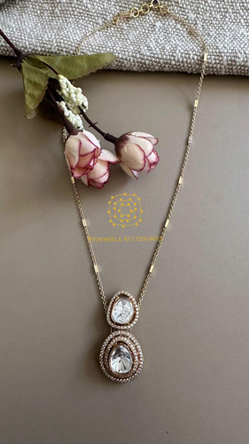 SIMPLE POLKI PENDANT CHAIN | PinwheelsAccessories