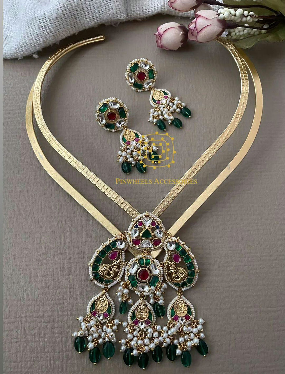 PAACHI KUNDAN DOUBLE LINE HASLI | PinwheelsAccessories