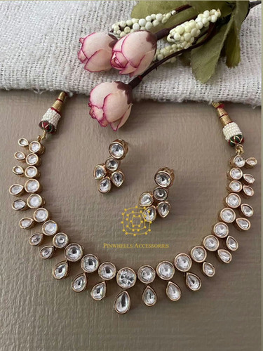 SIMPLE UNCUT POLKI NECKLACE | PinwheelsAccessories