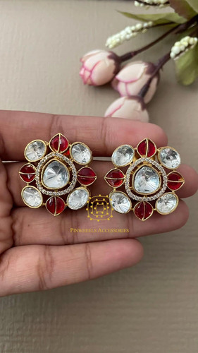 COLOURED STONE POLKI STUDS | PinwheelsAccessories