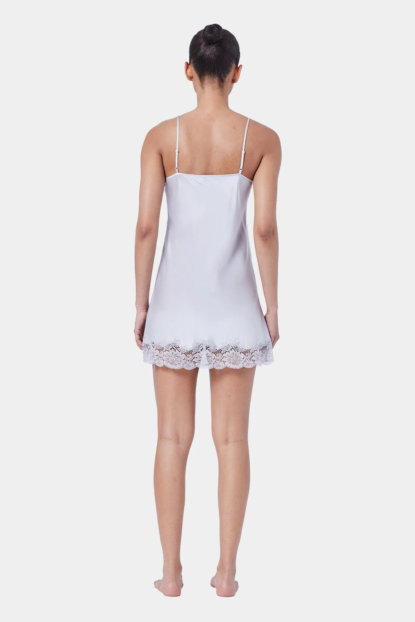 Ginia Pick & Mix Silk Chemise (Silver) | Intimate Apparel