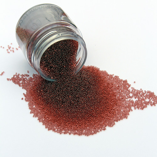 1 Ounce No Hole Brown Translucent Glass Microbeads | reneabouquets