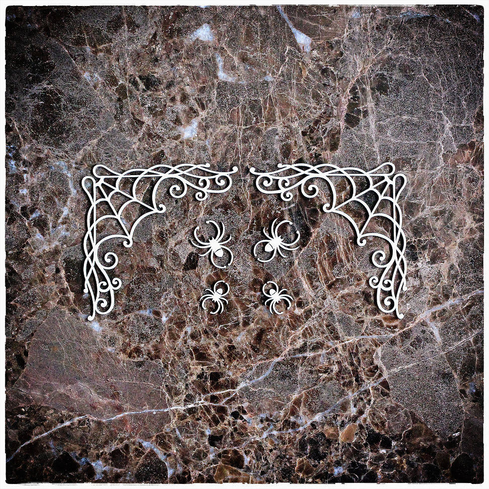 Beautiful Board Medium Cobweb Corners With Spiders Chipboard ...