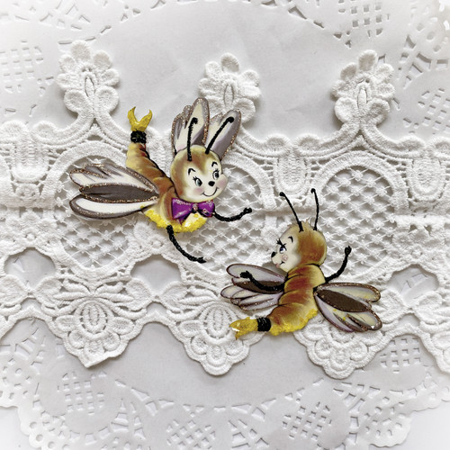 Fireflies Premium Paper Die Cut Set Of 2 with Accents | reneabouquets