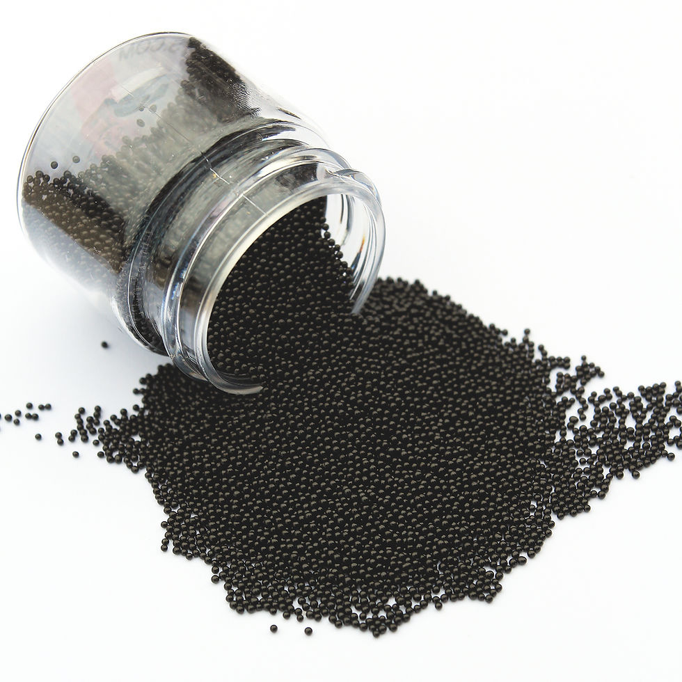 1 Ounce Black No Hole Glass Microbeads 1.00mm - 1.30mm | reneabouquets
