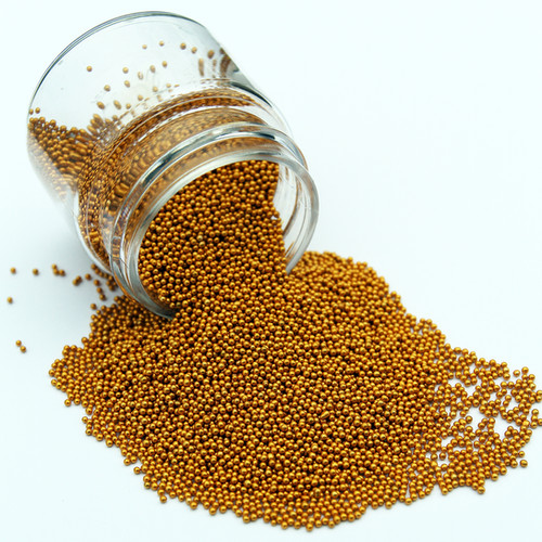 1 Ounce No Hole Old Gold Glass Microbeads | reneabouquets