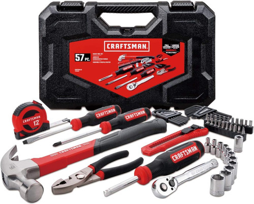 CRAFTSMAN Home Tool Kit / Mechanics Tool Set, 57-Piece, Hammer ...