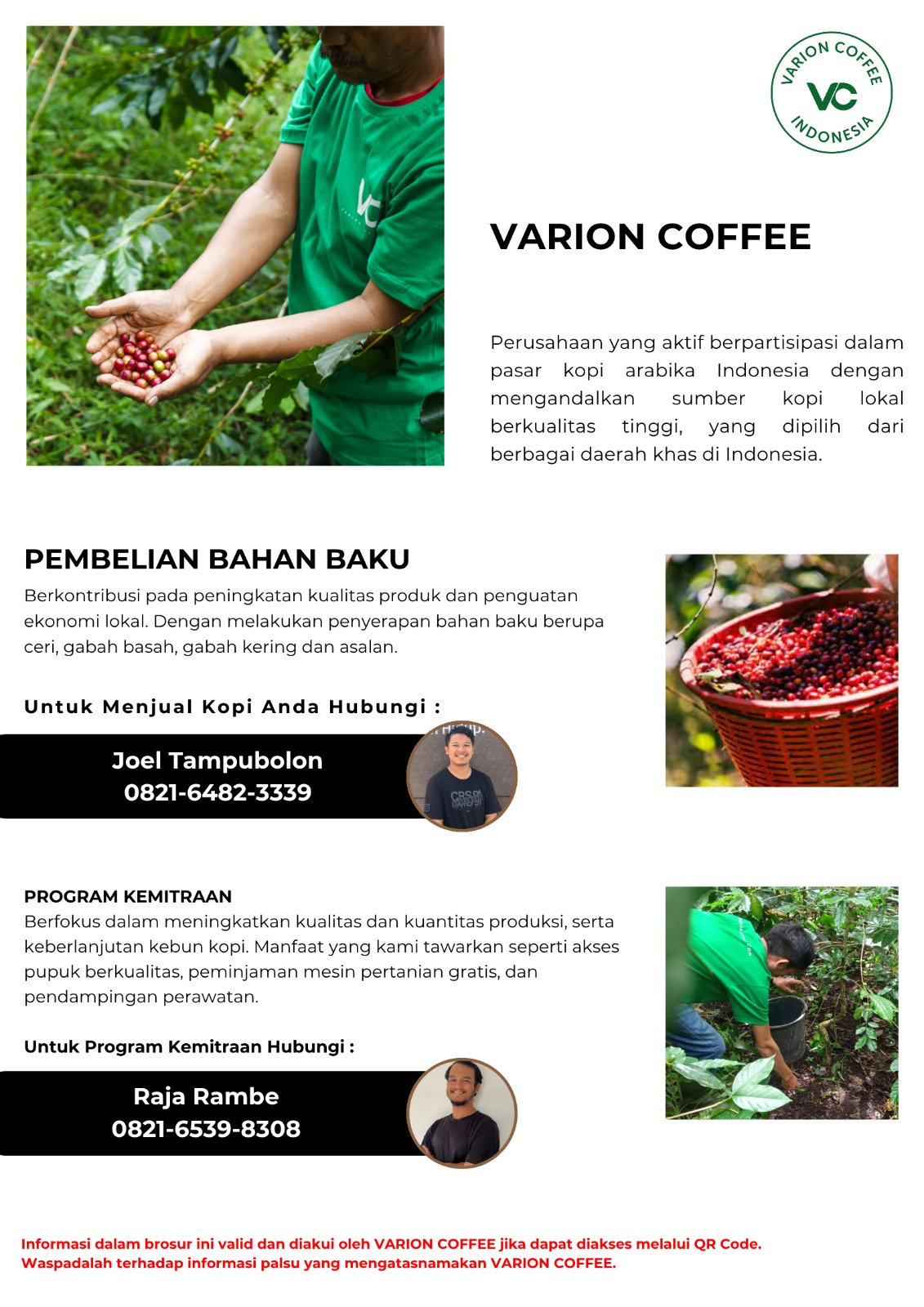 Contact Person Sipirok | VARION COFFEE