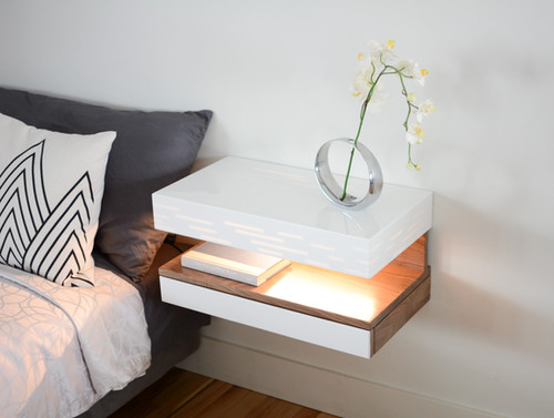 Glow Floating Nightstand Acrylic Drawer Front | dustin-marquard