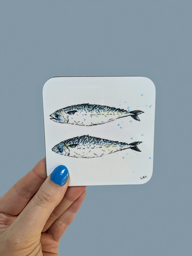 Mackerel Coaster - Individual | Lucy H Codd Artist