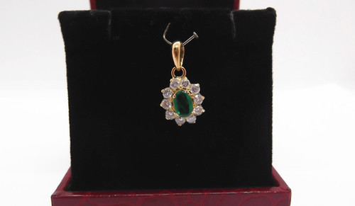 20K GOLD DIA EMERALD PENDANT | Heng Seng Pawnshop