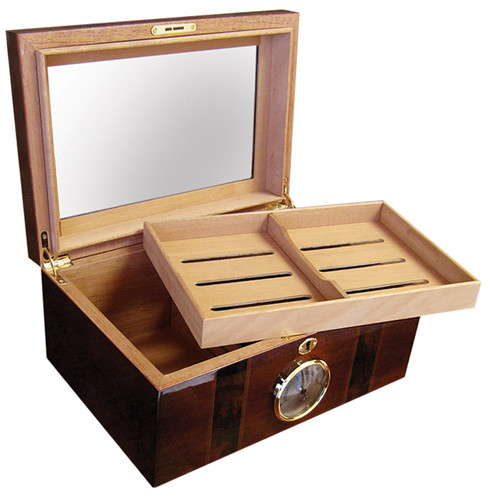 100 Count Beveled Glass Top Humidor w/ External Hygro | www ...