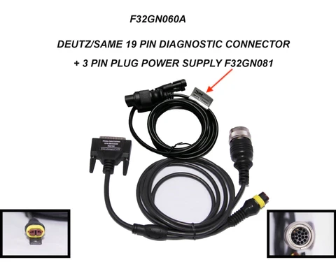 DEUTZ/SAME 19 PIN DIAGNOSTIC CONNECTOR + 3 PIN PLUG POWER SUPPLY ...