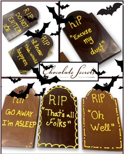 Handcrafted Hilarious Chocolate Tombstones | Chocolate Secrets