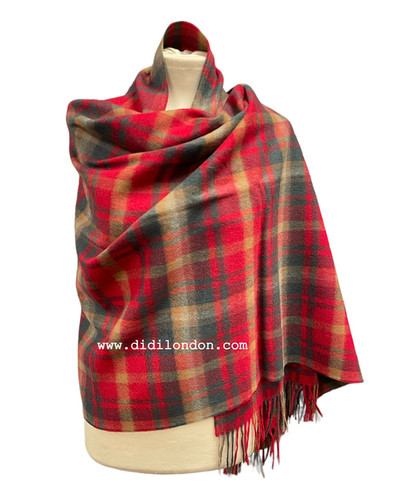 Edinburgh 100% Lambswool Shawl-Dark Maple | didilondon
