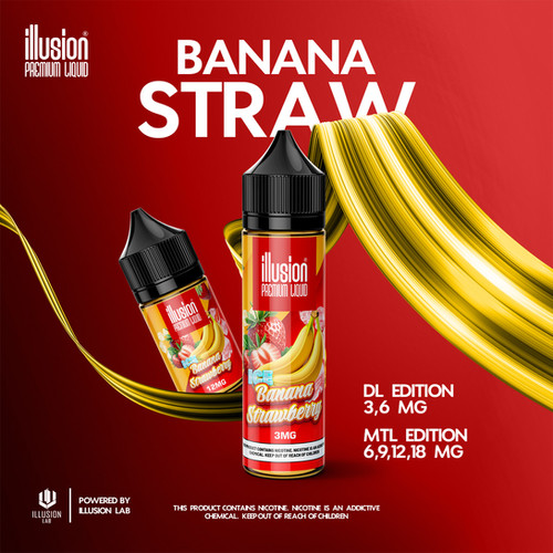 ILLUSION E-LIQ"BANANA STRAWBERRY "MTL | Flavor Land