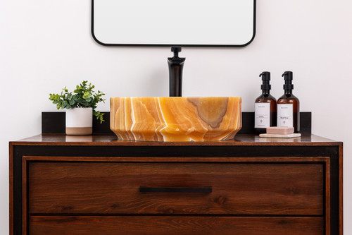 Burj Honey Onyx Stone Sink | Pottery Works
