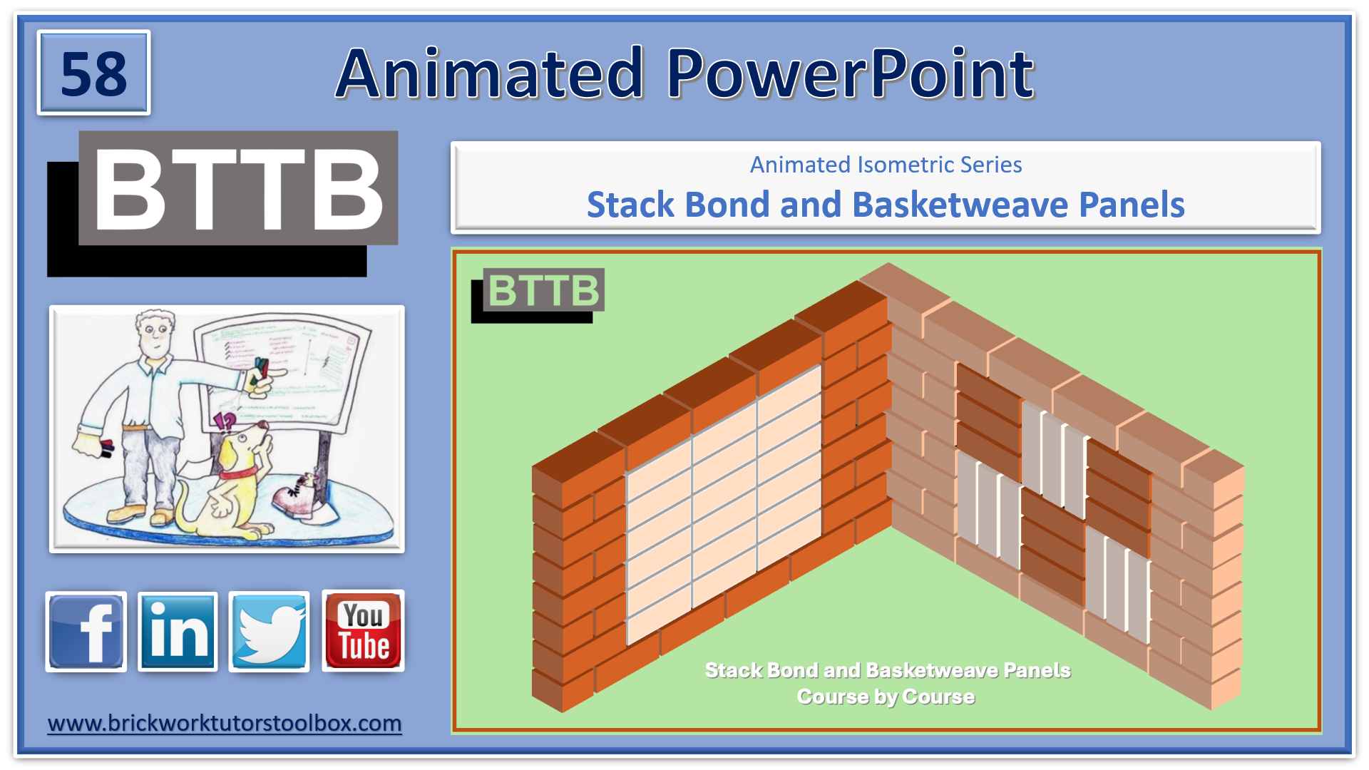 58. BTTB Stack Bond and Basketweave Panels (isometric animation)