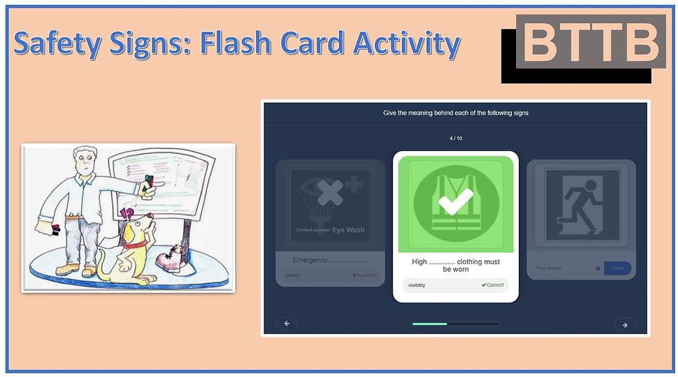 Safety Sign Flash Card Activity (H5P)