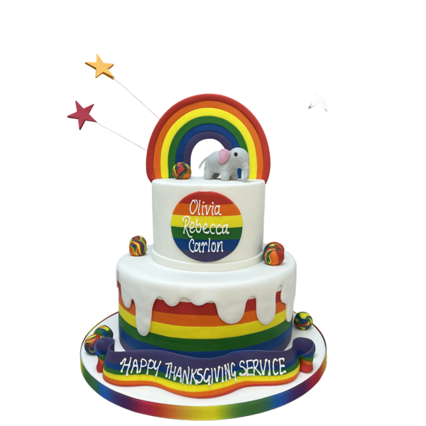 Custom Rainbow Baby Celebration Cake – Bespoke Birthday Cake for ...