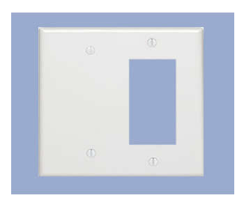 TWO GANG, GFCI/BLANK WALLPLATE ELECTRICAL COVER | Electrical Supply's