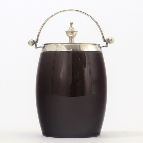 Linthorpe Pottery Small Biscuit Barrel by Henry Tooth c1880 | Antique Ethos